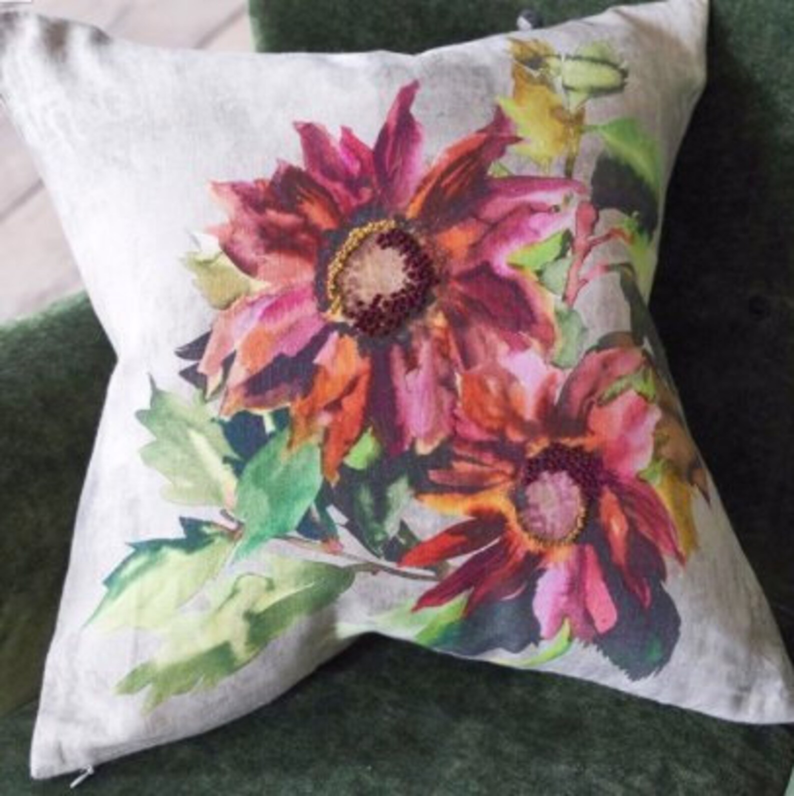 Designers Guild Indian Summer Grande Embroidered Pillow - Etsy