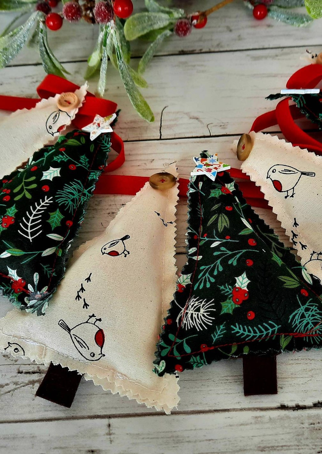 Christmas Tree Bunting Kit Diy With Scandi Style Cotton Fabrics - Etsy UK
