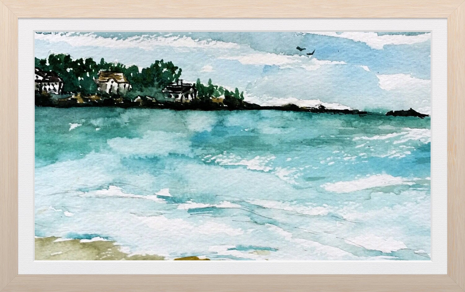 Set of 3 Beach Scenes Watercolor Printables Ocean Lanscapes - Etsy
