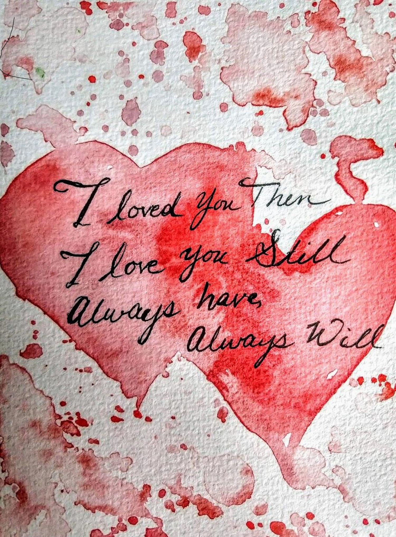 Two Red Hearts Watercolor Printable With Love Quote - Etsy