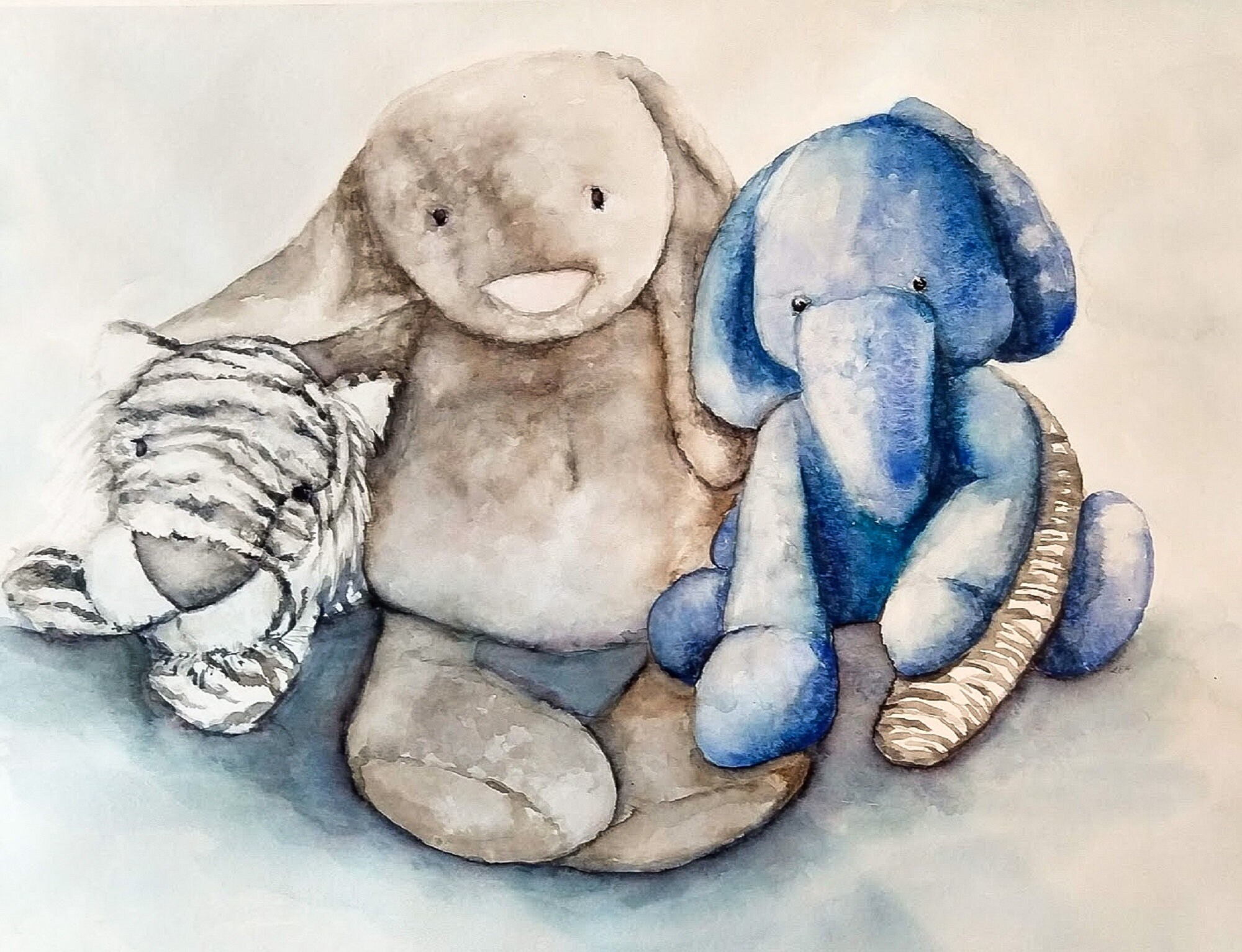 Custom Watercolor Toy/stuffed Animal Painting, Special Gift, Hand ...