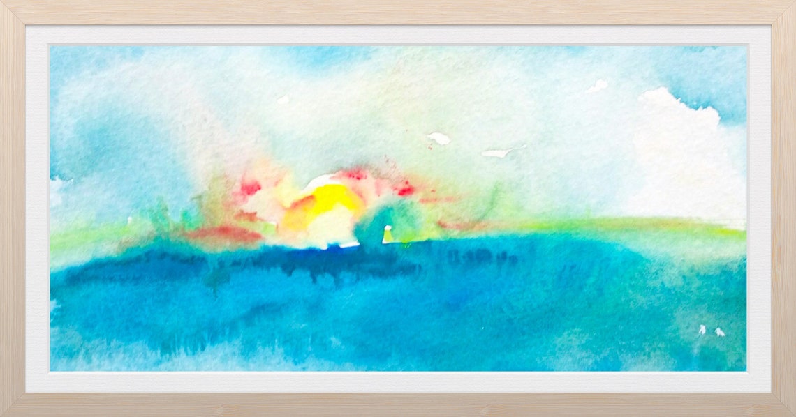 Set of 3 Beach Scenes Watercolor Printables Ocean Lanscapes - Etsy