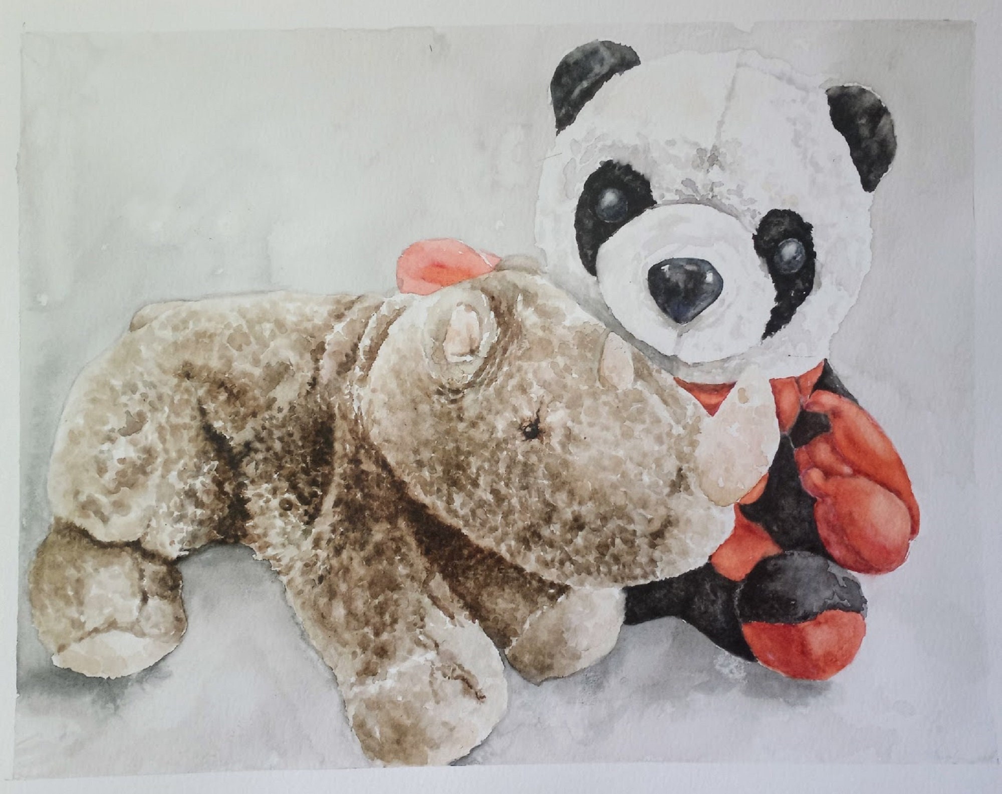 Custom Watercolor Toy/stuffed Animal Painting, Special Gift, Hand ...
