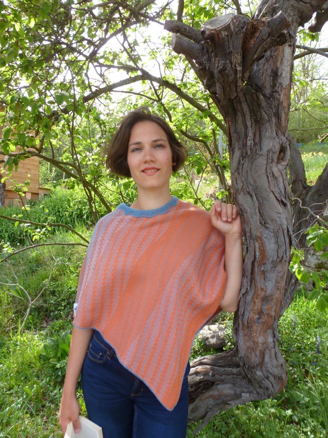 Poncho Silk and Merino Wool With Lace Collar - Etsy