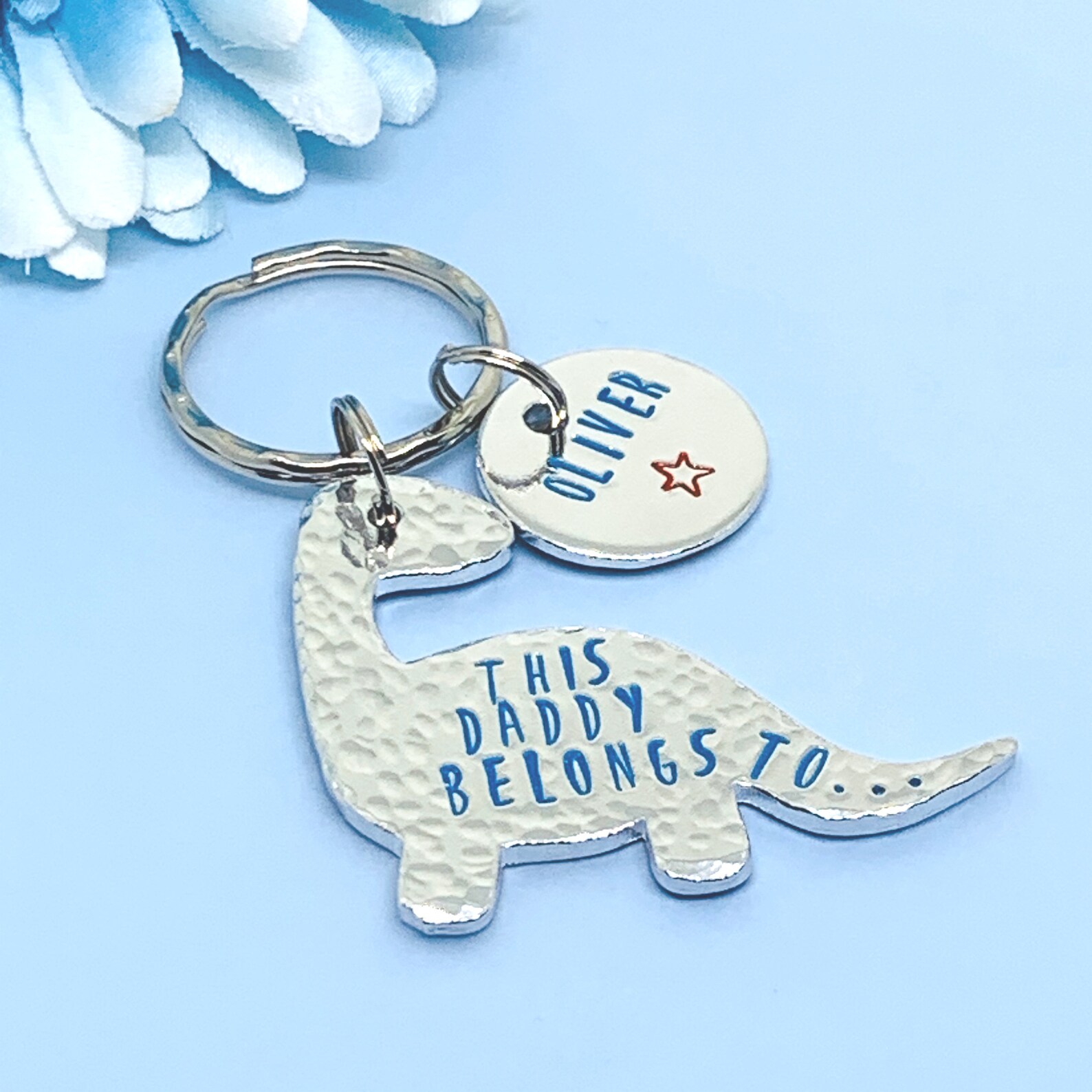 Dinosaur Keyring This Daddy Belongs to Keyring Personalised | Etsy UK