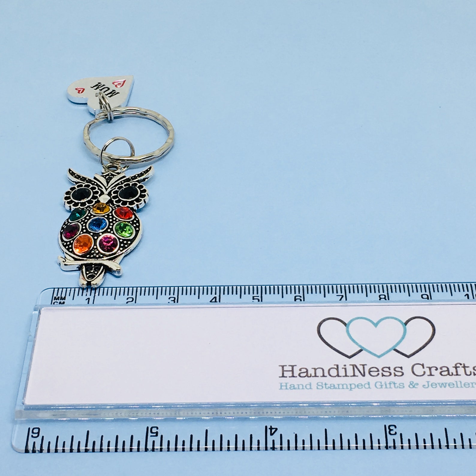 Owl Keyring Mum Keyring Hand Stamped Keyring Mothers Day - Etsy UK