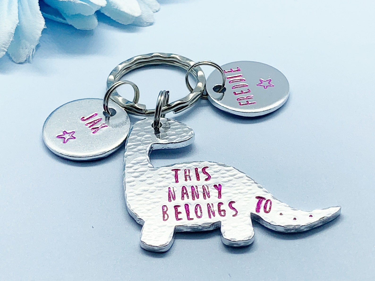 Dinosaur Keyring This Nanny Belongs to Keyring Personalised - Etsy UK