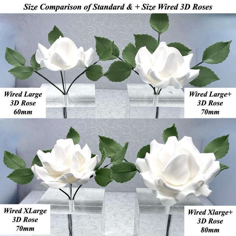 Chocolate Mix Roses Wired Sugar Roses Larger Petal +size White Milk ...