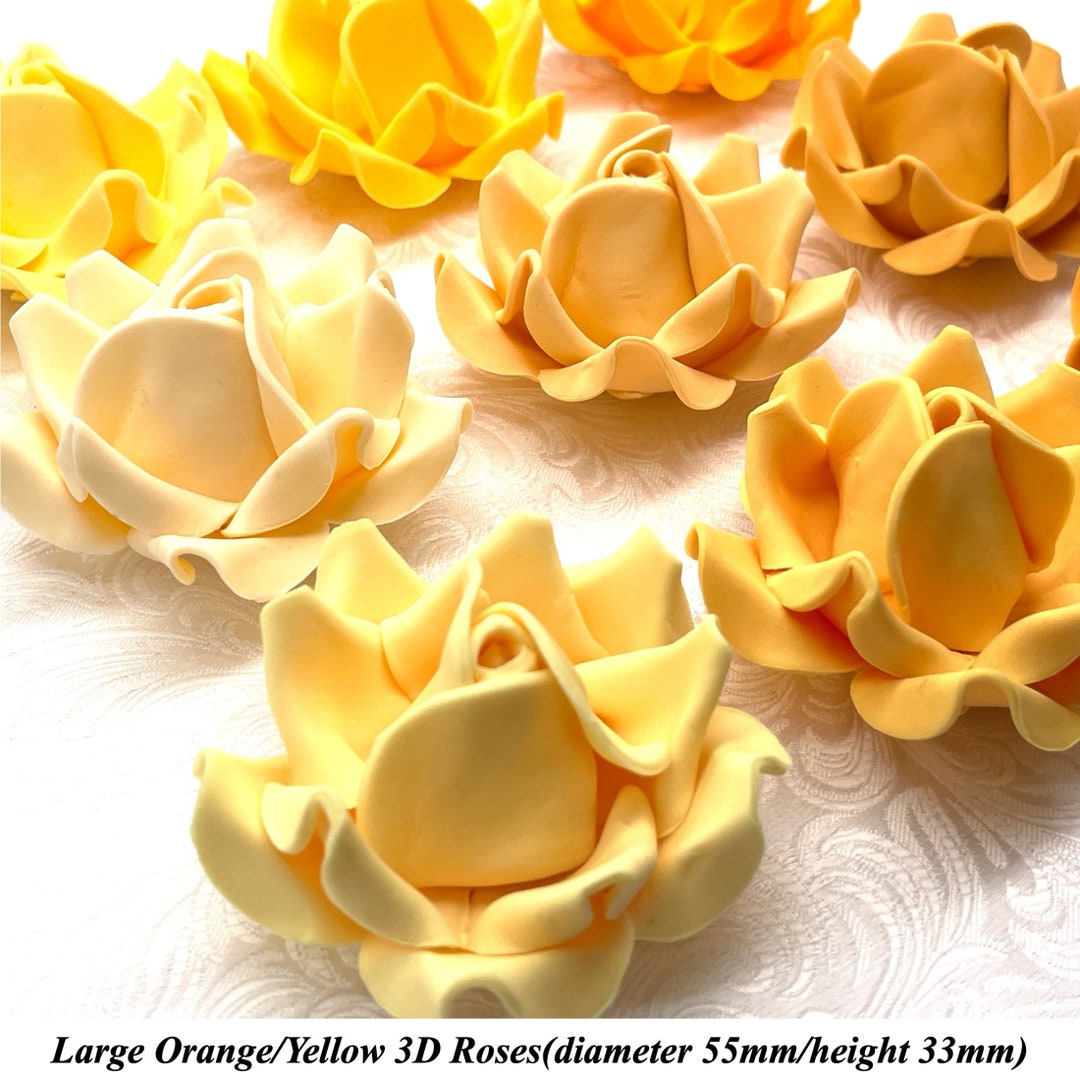 Yellow Ochre Golden Yellow Sugar Flowers Yellow Roses Cake Decorations ...