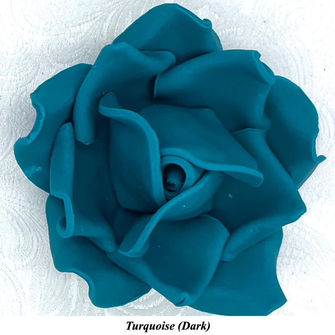 Teal Turquoise Blue Sugar Roses Edible Cake Decorations Wedding Cake ...