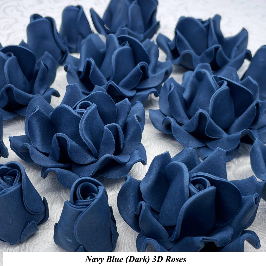 Navy Blue Sugar Roses Dark Blue Navy Wedding Cake Birthday Cake ...