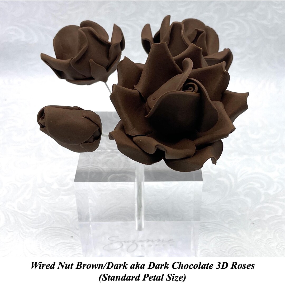 Dark Chocolate Cocoa Roses Wired Sugar Roses Dark Chocolate Wedding ...