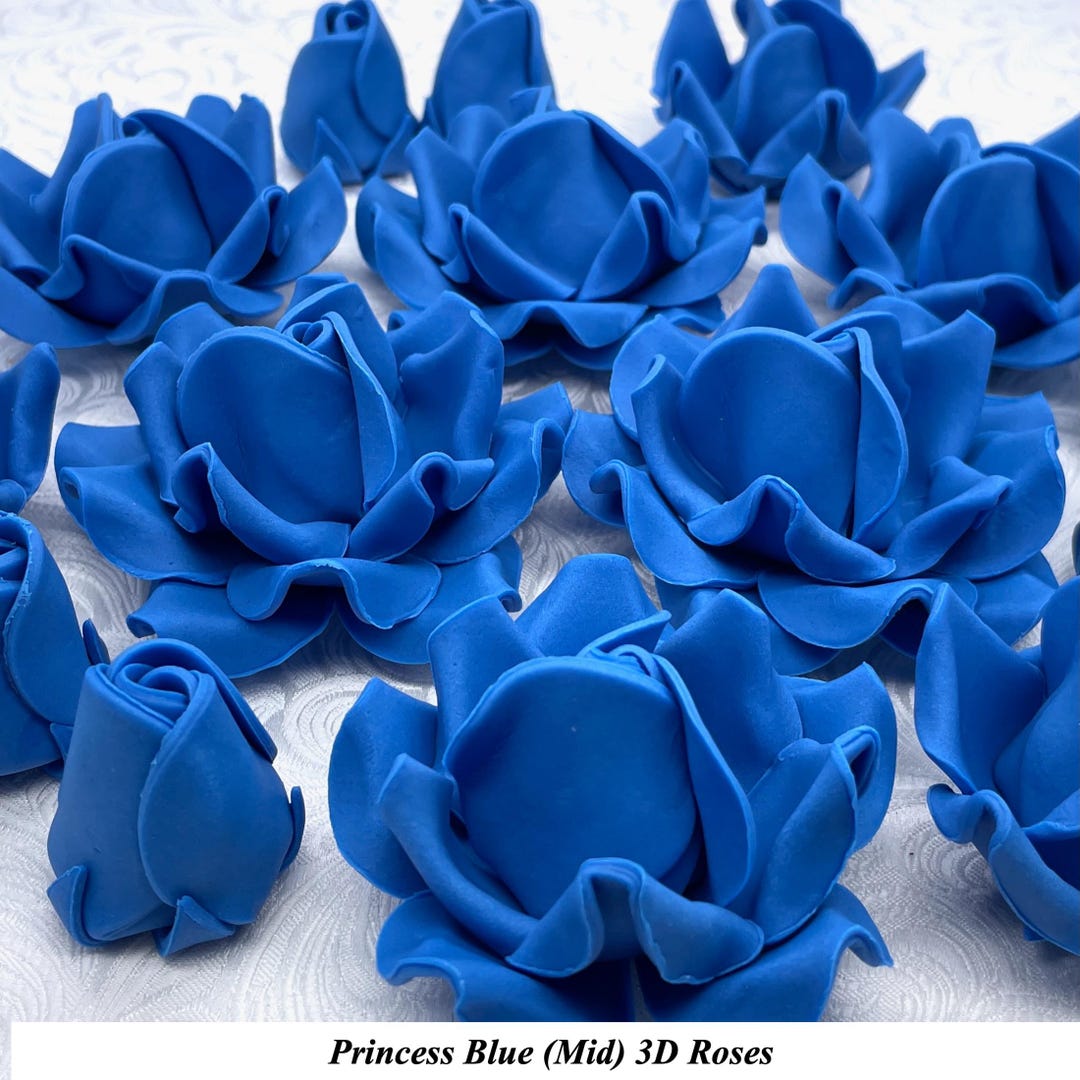 Royal Blue Sugar Roses Bright Blue Wedding Cake Birthday Cake ...