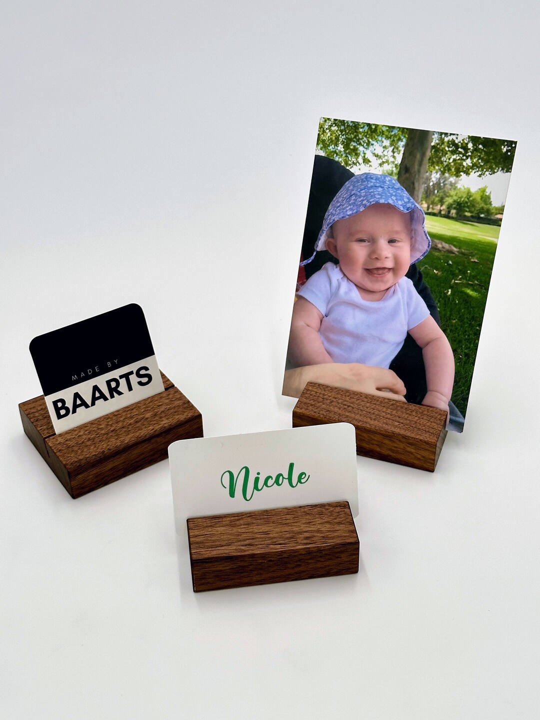 Wood Photo Stand, Card Holder, Picture Stand, Place Card Stand, Food ...