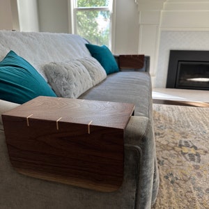 Sofa Arm Table Tray, Small Side Table Alternative, Walnut and Maple ...