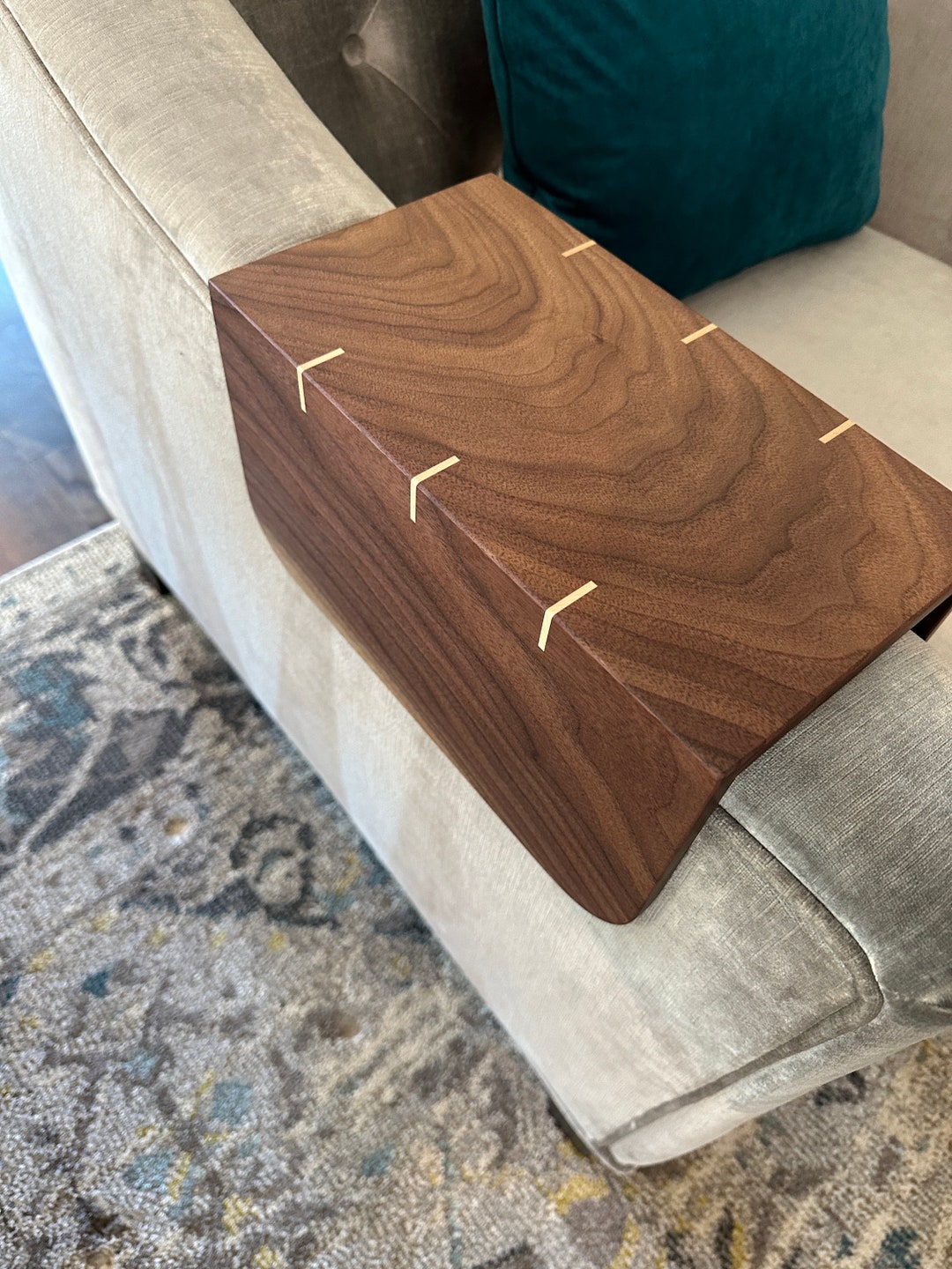 Sofa Arm Table Tray, Small Side Table Alternative, Walnut and Maple ...
