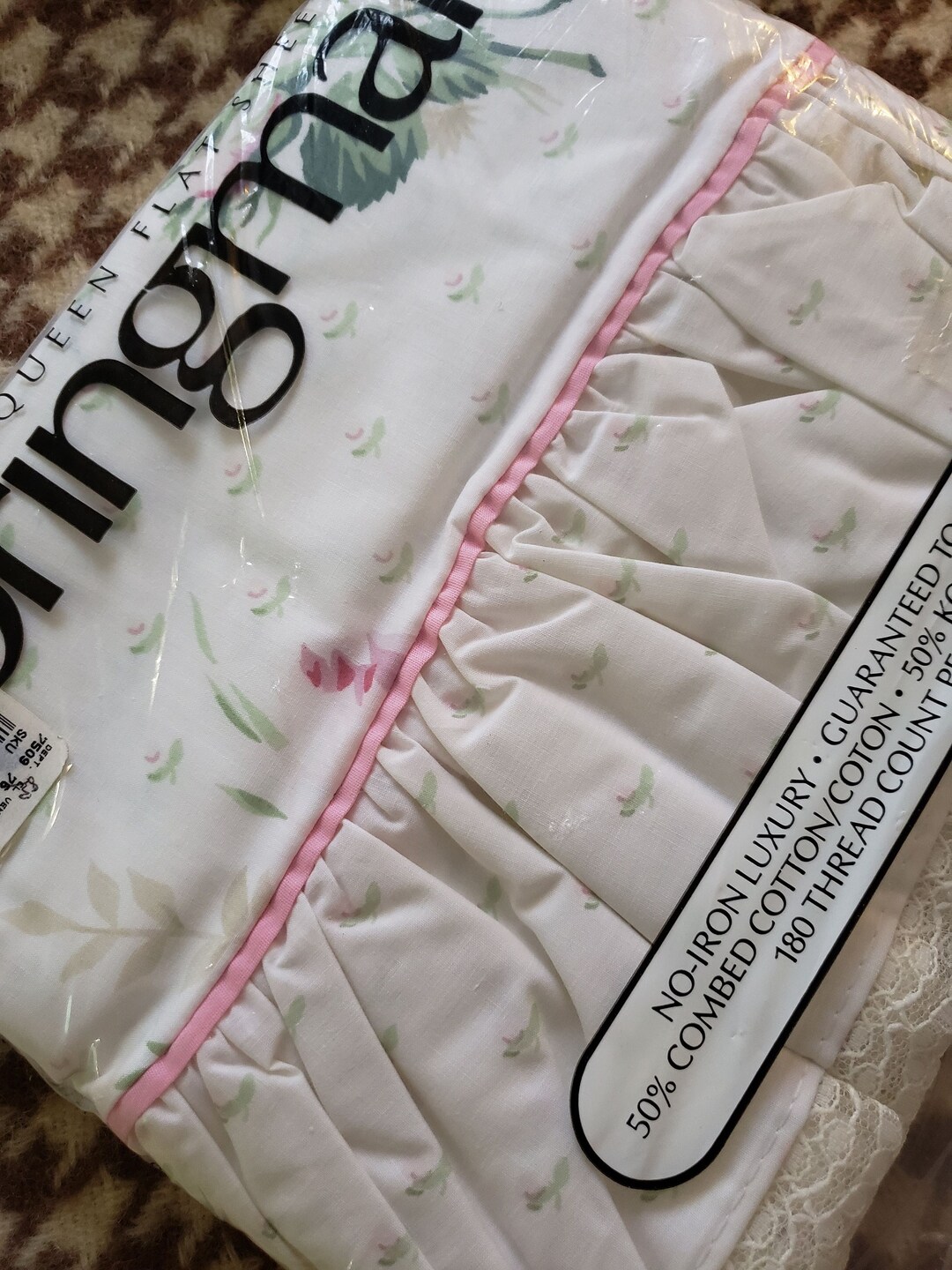 New Old Stock Queen Flat Sheet / 1990 / Springmaid / Percale / Pink ...