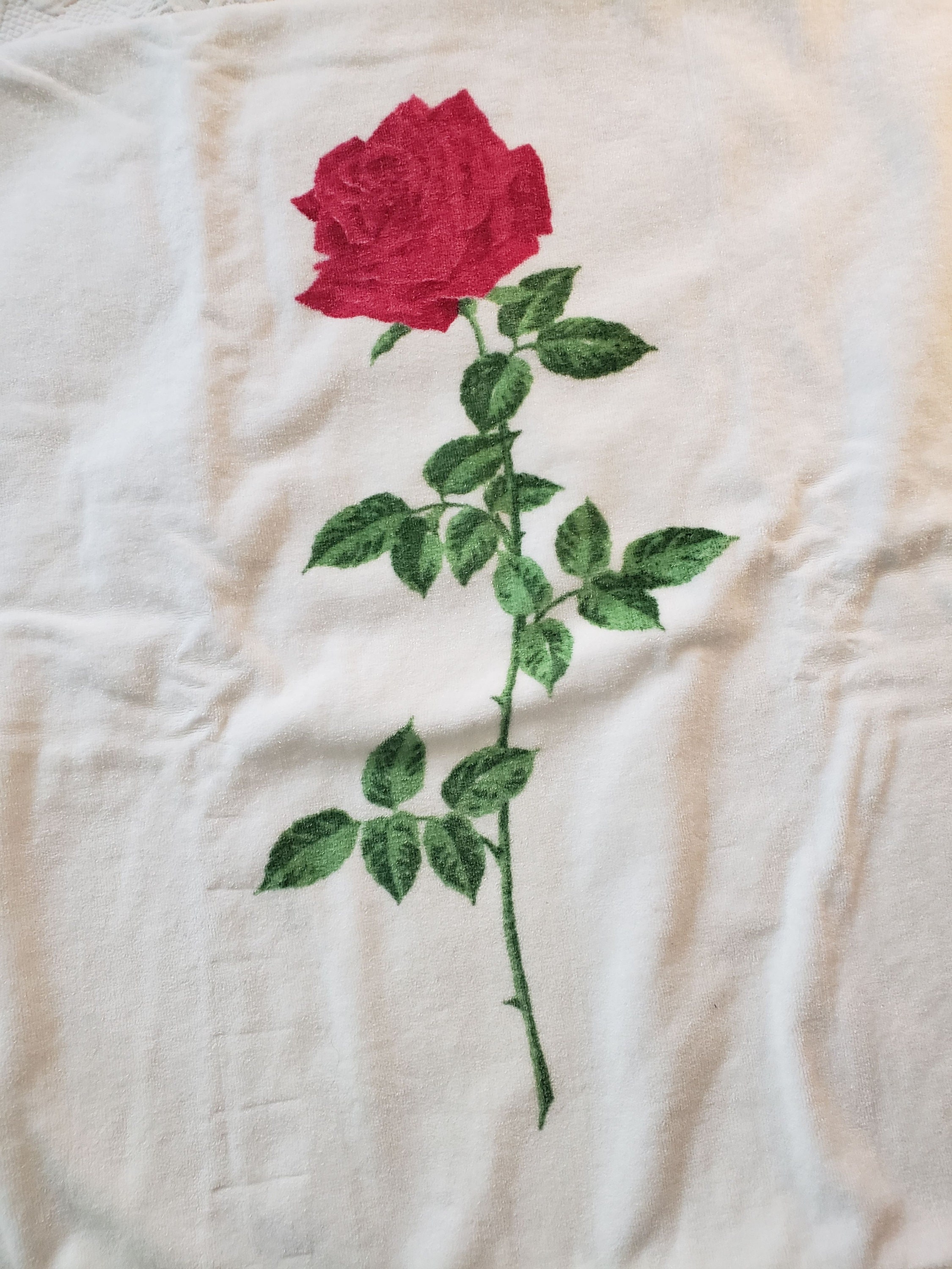 Vintage Bath Towel / Martex / Big Bold Floral / 1960s / Red Rose ...