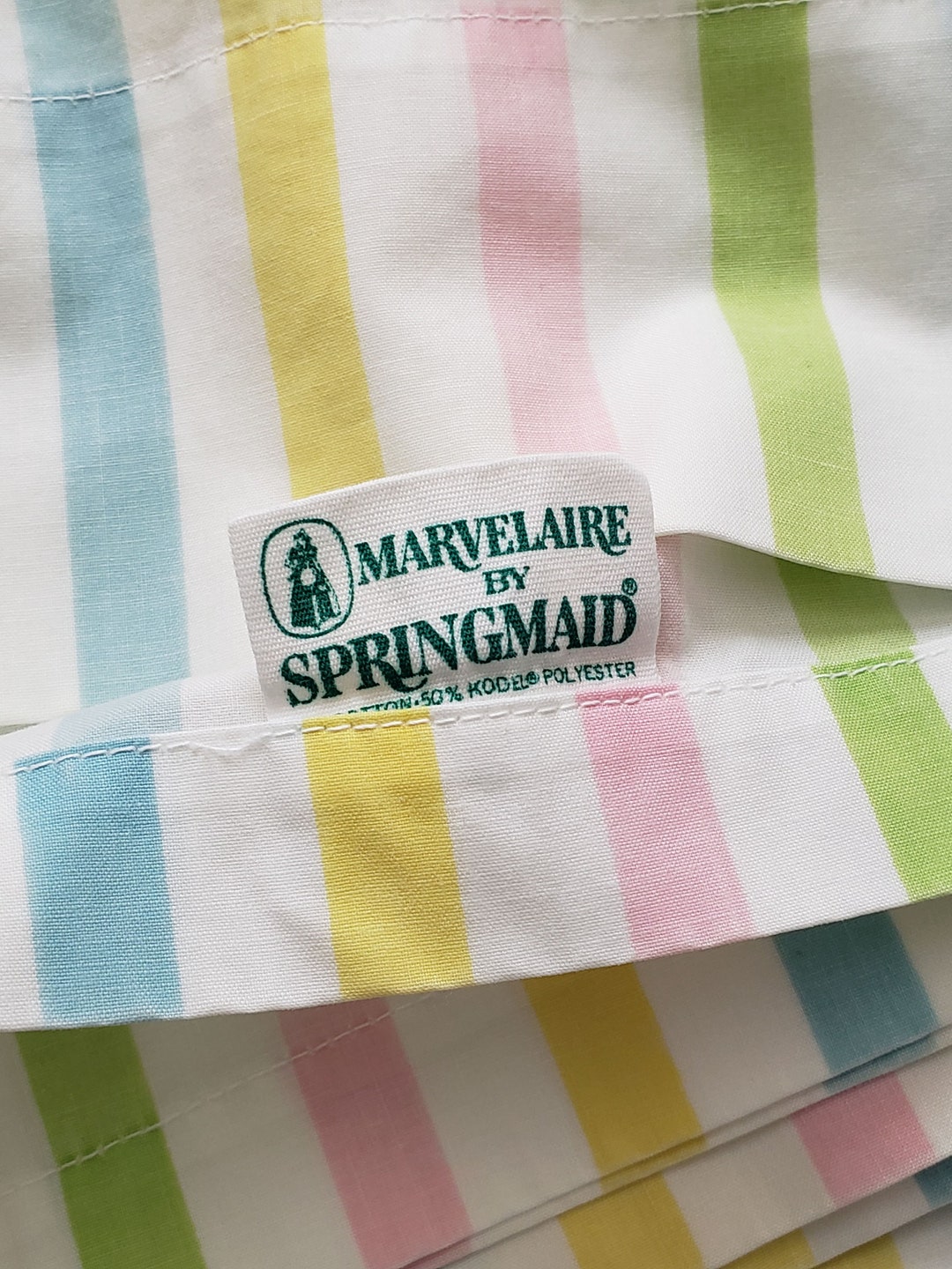 Striped Twin Flat Sheet / Springmaid / Marvelaire / 1960s / - Etsy