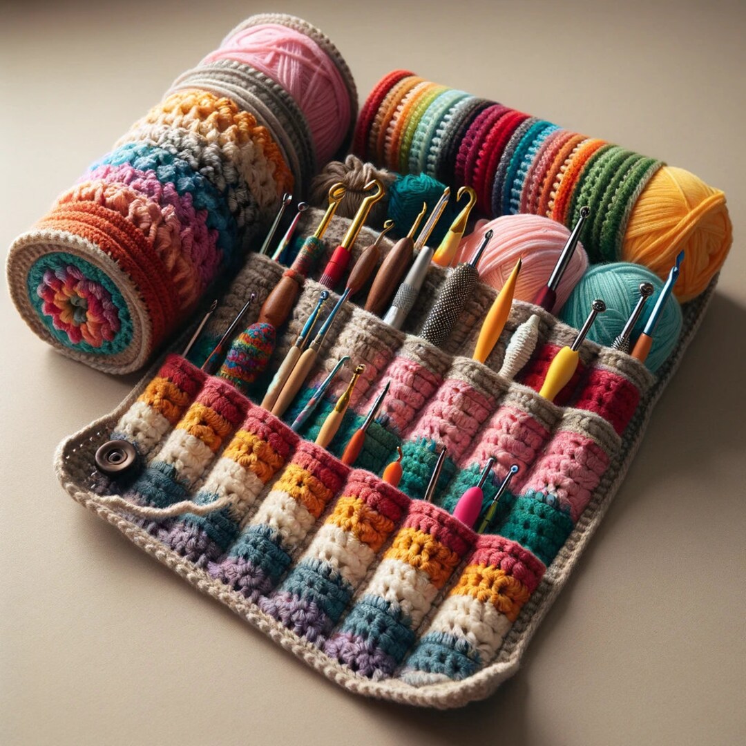 Colorful Crochet Compendium the Roll-up Crochet Hook Organizer for ...