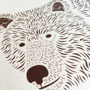Grizzly Bear Screen Print - Etsy