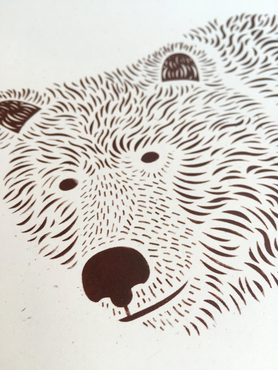 Grizzly Bear Screen Print - Etsy