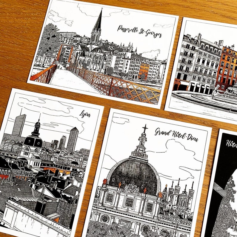 1 Carte Postale LYON Postcard city Lyon - Etsy