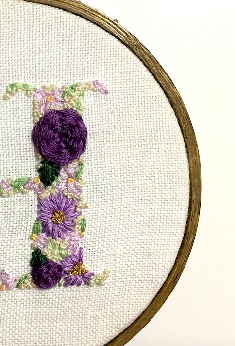 Embroidery Floral Letter , Monogram , Nursery Gift, Timeless Home Decor ...