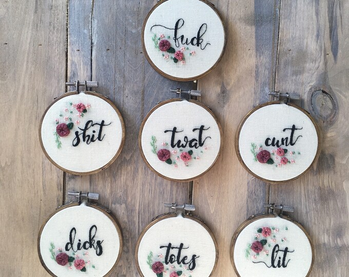 Embroidery Expressions, Curse Words, Subversive Art, Swear Words - Etsy