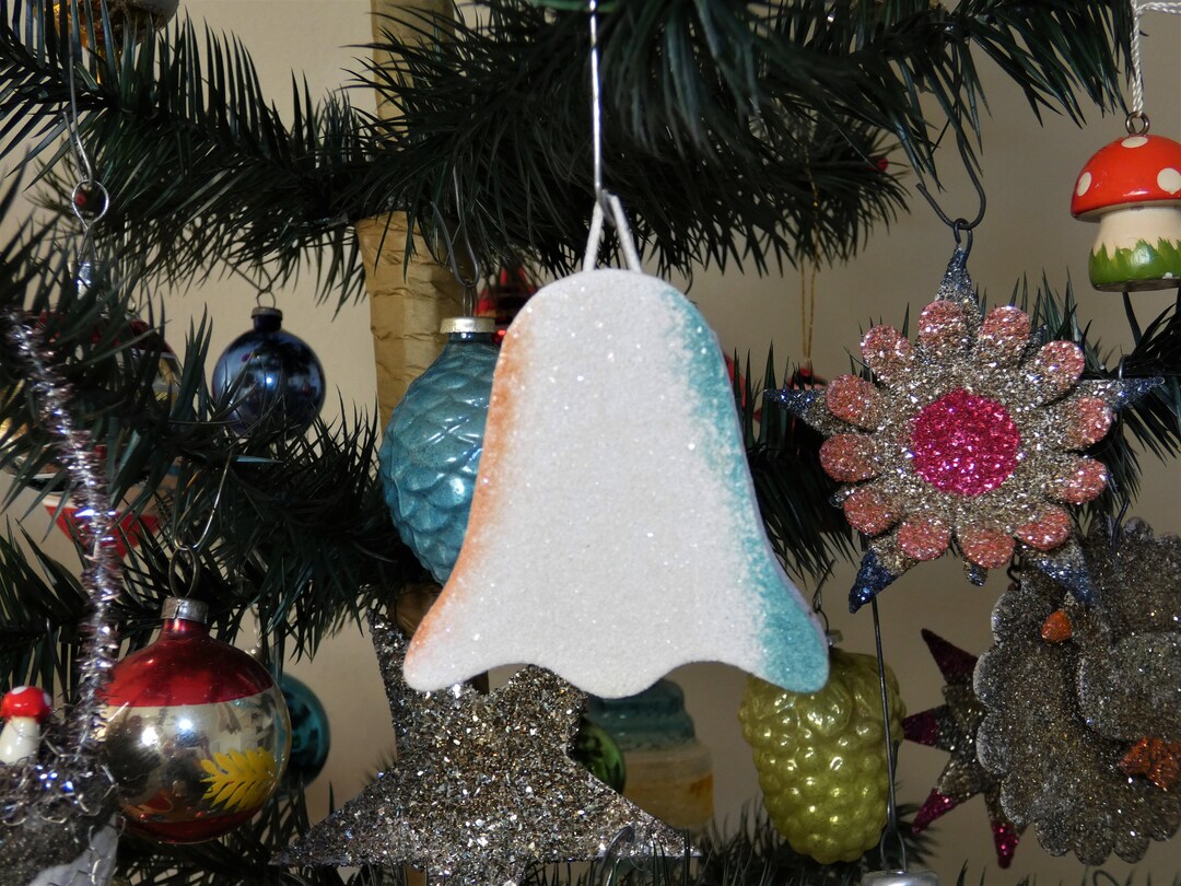 Vintage Mica Christmas Ornament 1930's Czech Czechoslovakian Bell SMALL ...