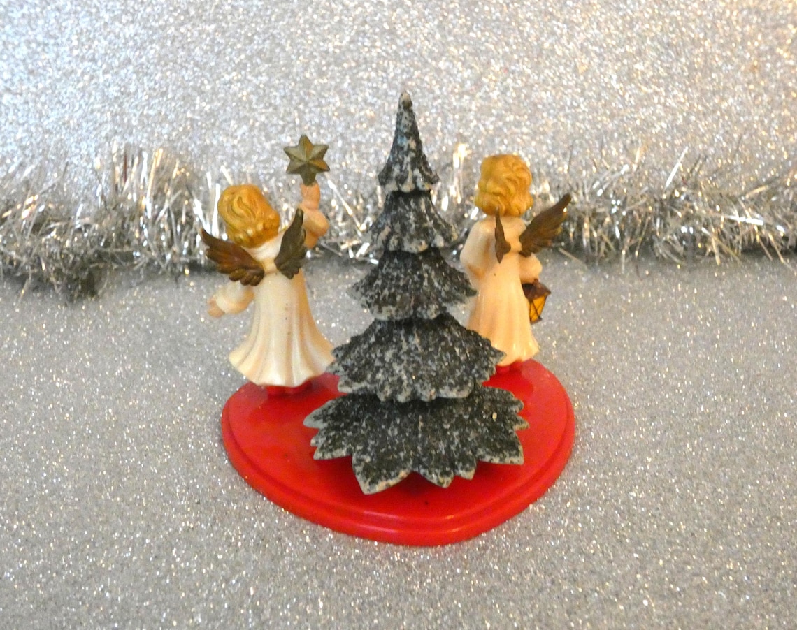 Vintage German Angels With Christmas Tree, Rare, 1940's 1950's Western ...