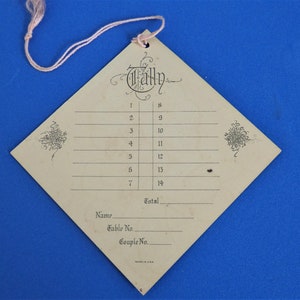 Vintage Art Deco Tally Card 1920's 1930's Lady With Flowers Unused ...