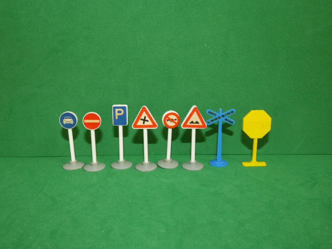 Vintage Traffic Signs, (8) HO Signs for Toy Train, 1960's Austria ...