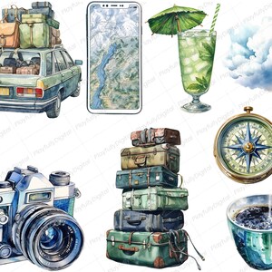 Watercolor Vacation Clipart, Girls Trip,travel,vacation, Commercial Use ...