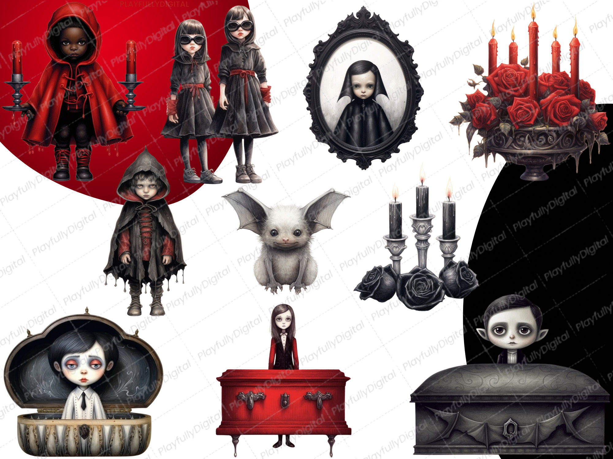 Child Vampire Clipart, Halloween Clipart, Gothic Clip Art, Horror ...