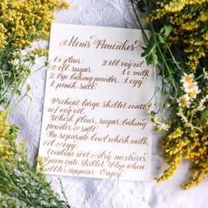 Custom Written Recipe . Cottagecore Kitchen Decor . Custom Handwritten ...