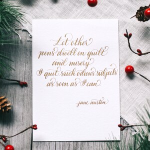Jane Austen Quote Calligraphy Quote 5x7 Jane Austen Sign Motivational ...