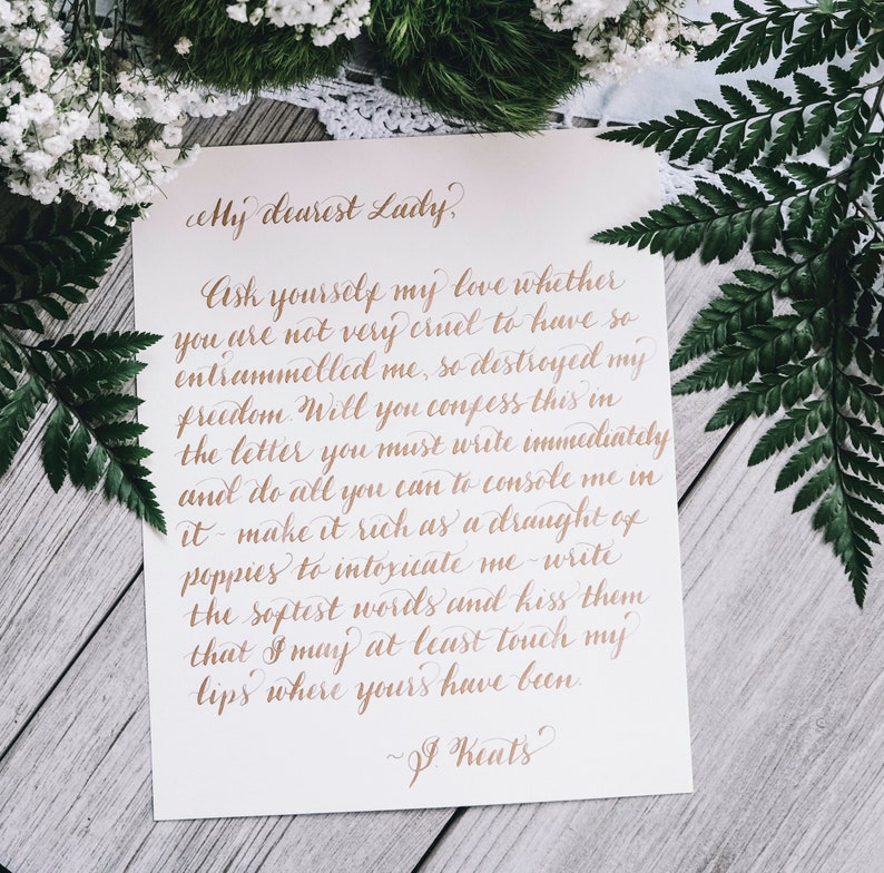 Custom Letter Calligraphy Letter Handwritten Letter - Etsy