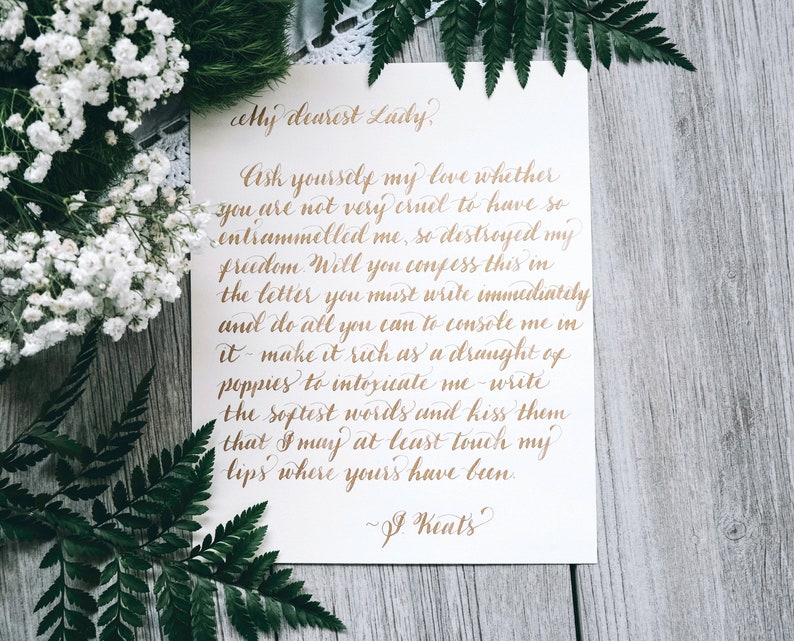 Custom Letter Calligraphy Letter Handwritten Letter - Etsy