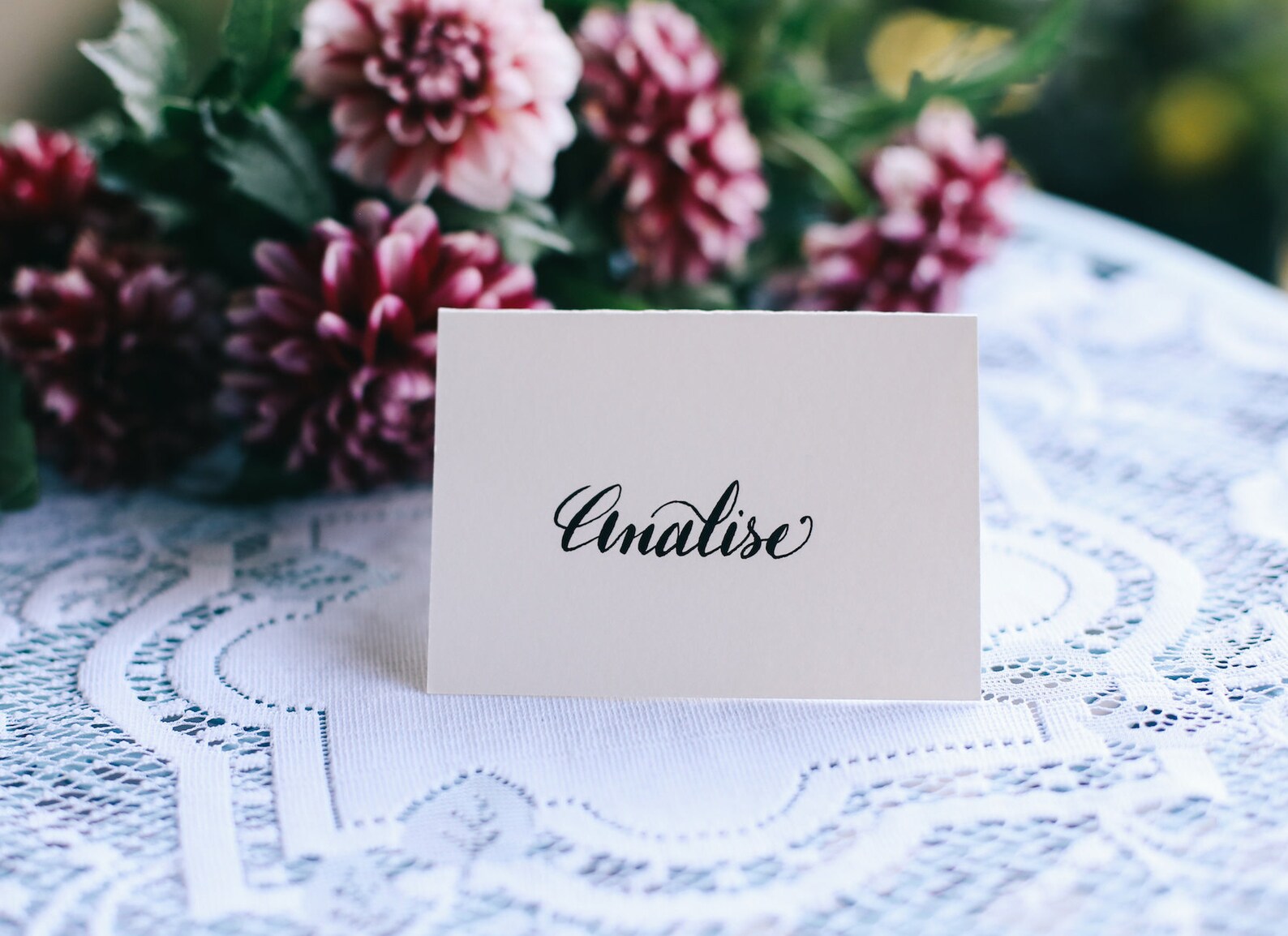 Calligraphy Place Cards Handwritten Elegant Folding Place Card - Etsy