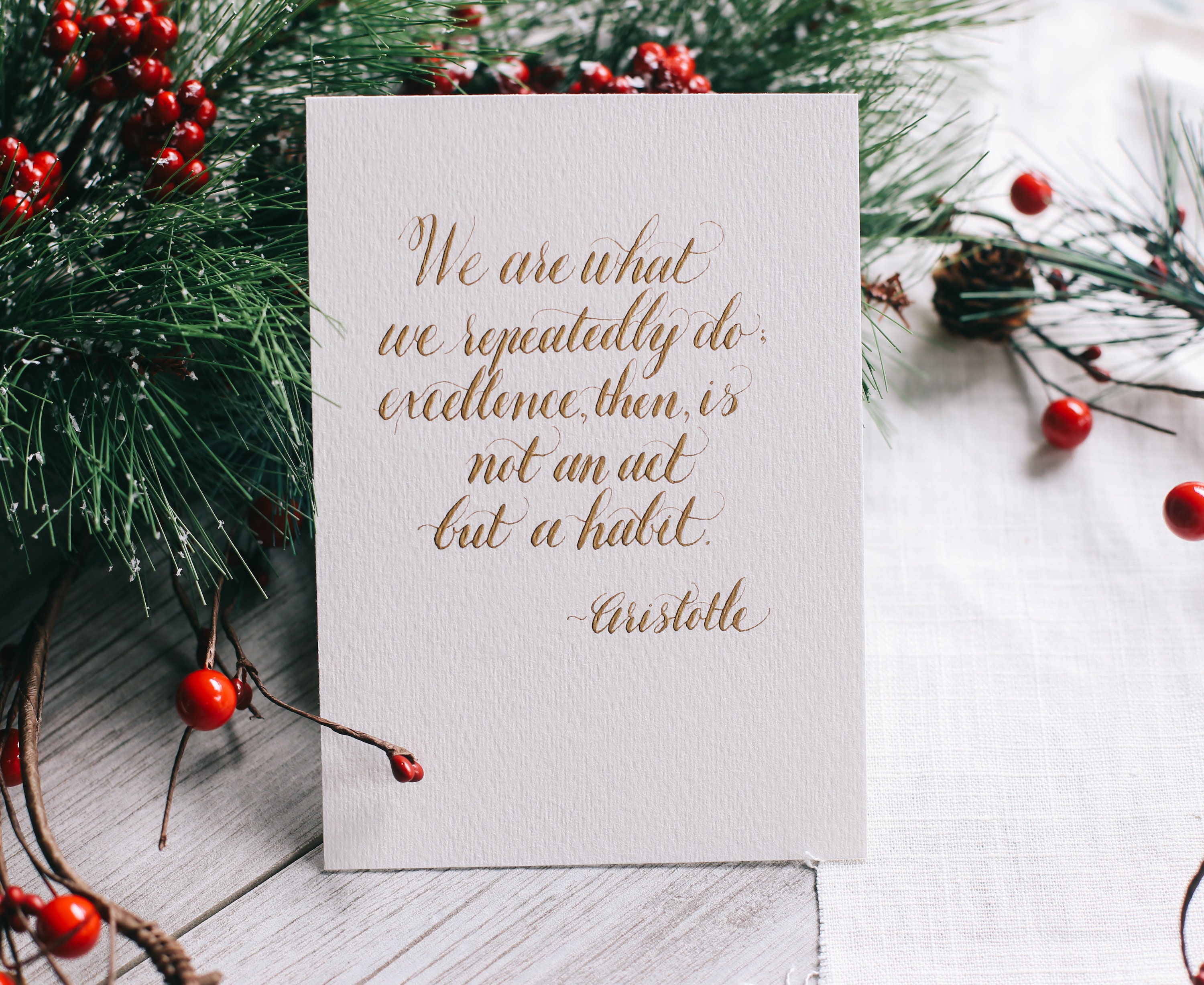 Aristotle Quote Calligraphy Quote Excellence Habit Quote Inspirational ...