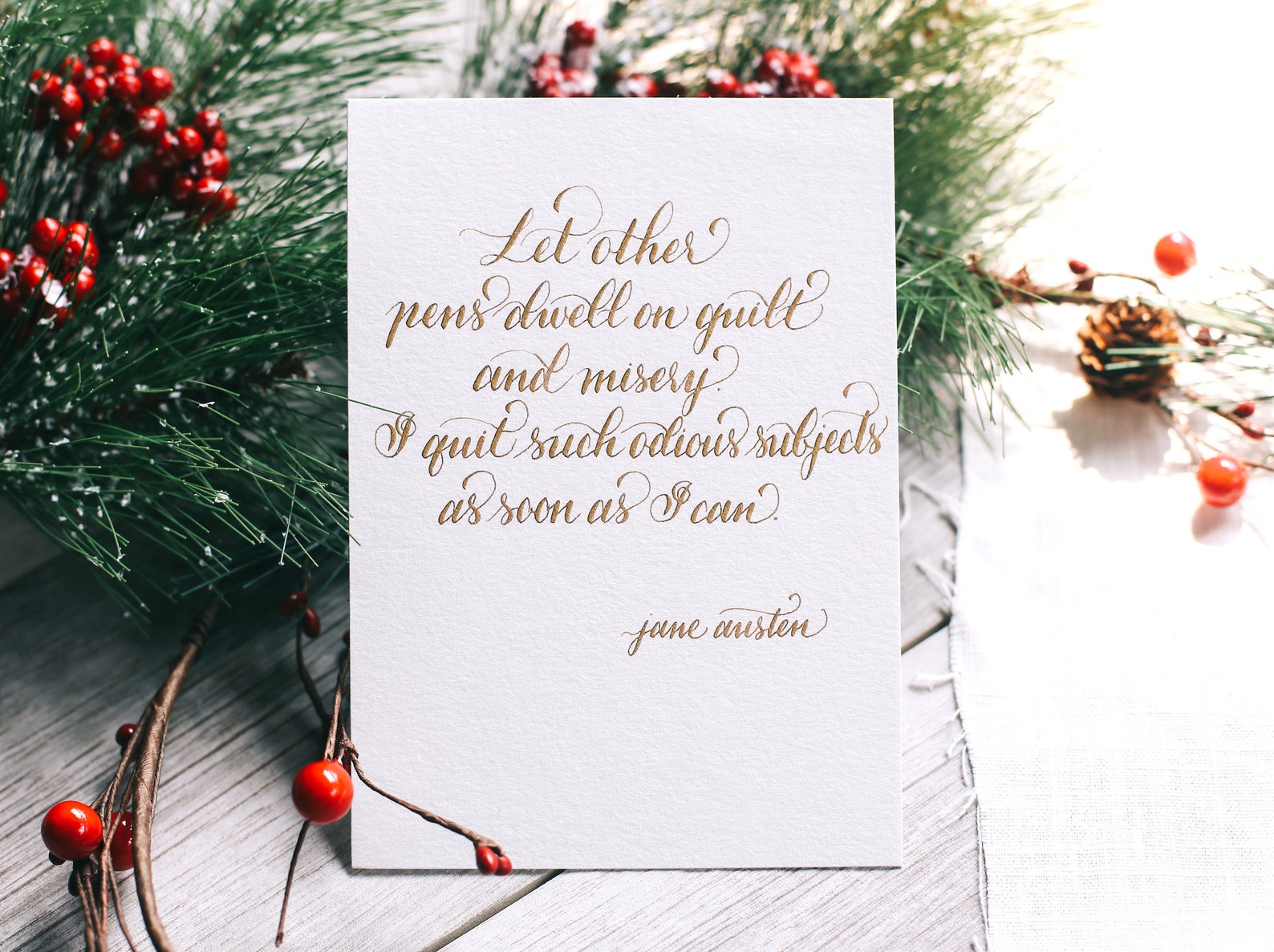 Jane Austen Quote Calligraphy Quote 5x7 Jane Austen Sign - Etsy