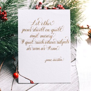 Jane Austen Quote Calligraphy Quote 5x7 Jane Austen Sign Motivational ...