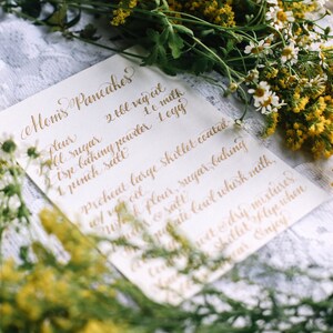 Custom Written Recipe . Cottagecore Kitchen Decor . Custom Handwritten ...