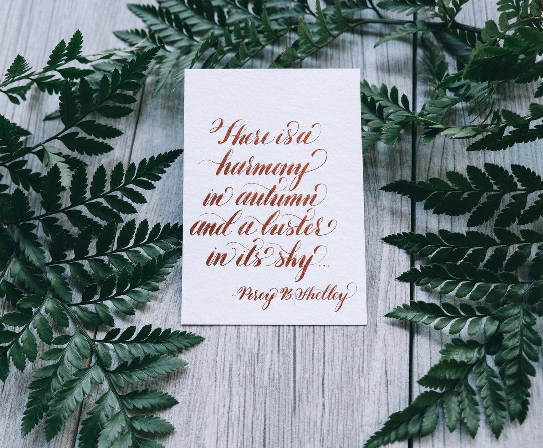 Handwritten Copper Calligraphy Art Print - Percy Shelley Quote - Etsy