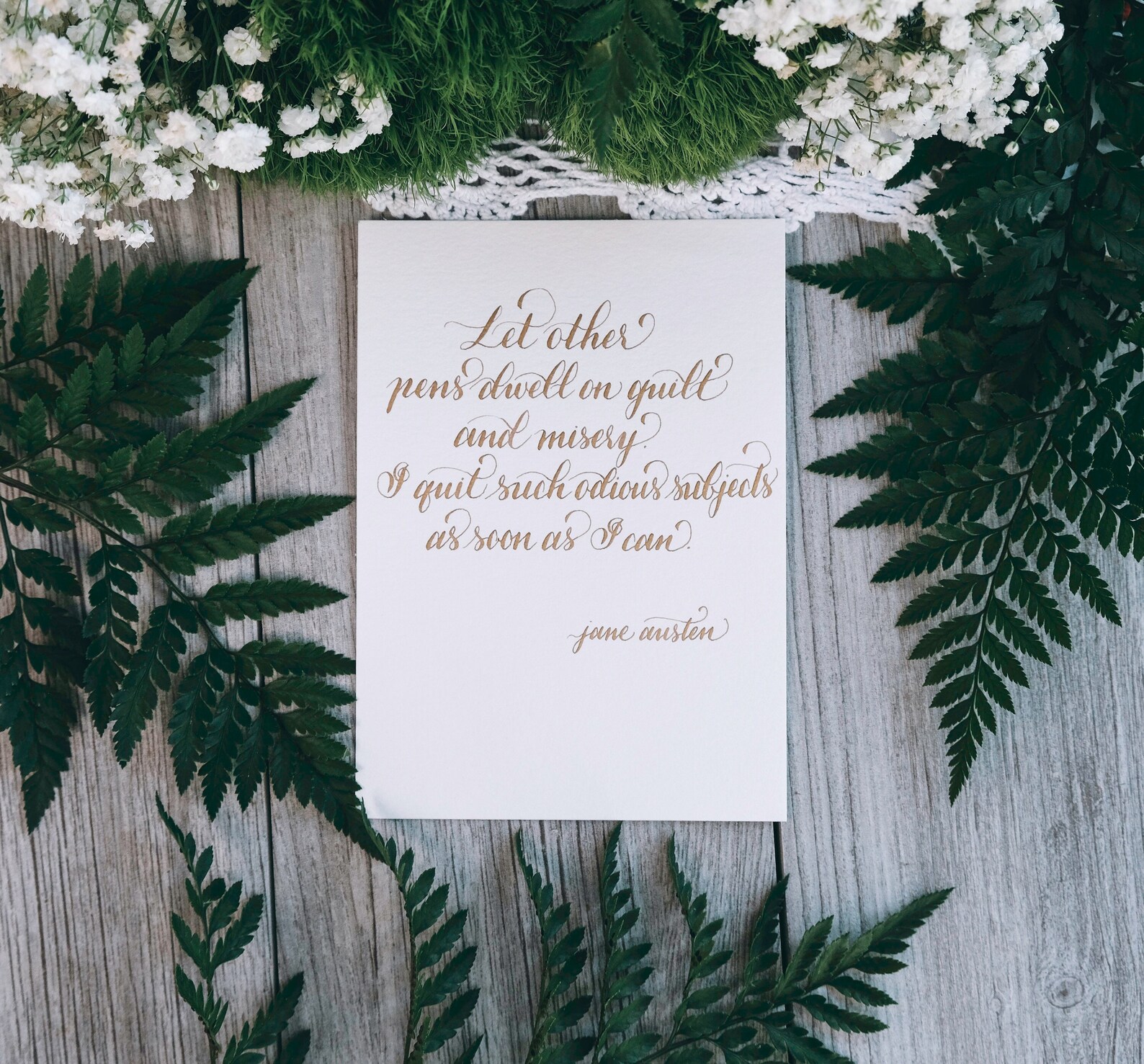 Jane Austen Quote Calligraphy Quote 5x7 Jane Austen Sign - Etsy