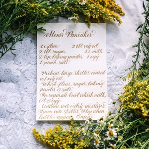 Custom Written Recipe . Cottagecore Kitchen Decor . Custom Handwritten ...
