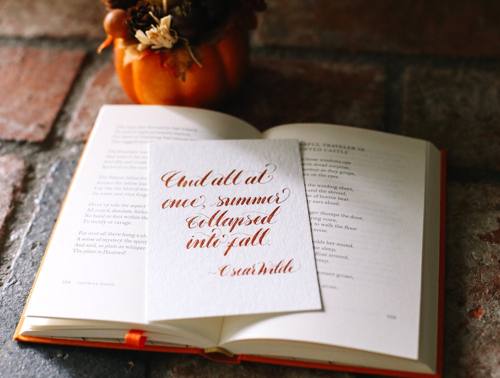 Autumn Quote Oscar Wilde Quote Bookmark Gift for Reader - Etsy