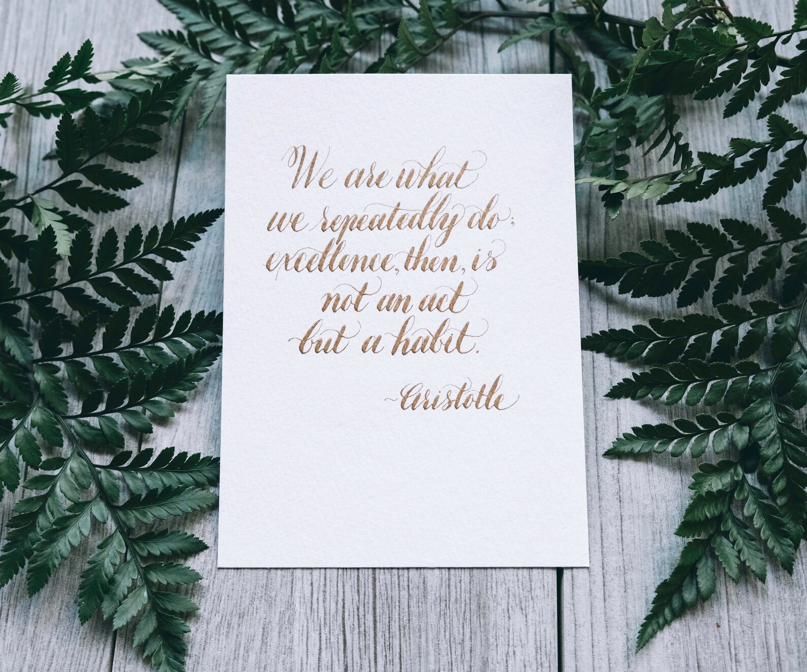 Aristotle Quote Calligraphy Quote Excellence Habit Quote Inspirational ...