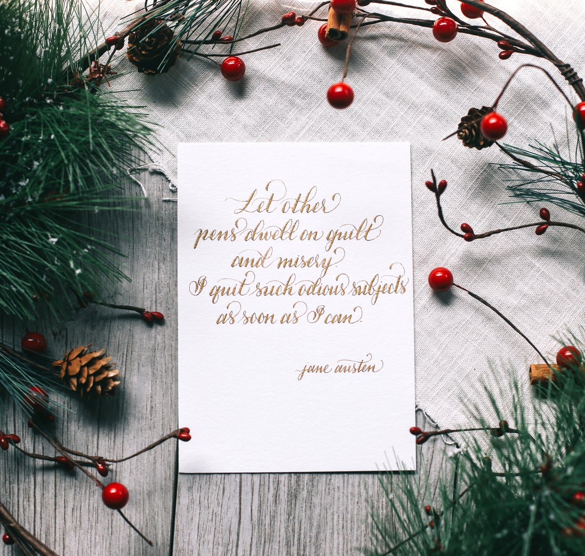 Jane Austen Quote Calligraphy Quote 5x7 Jane Austen Sign - Etsy